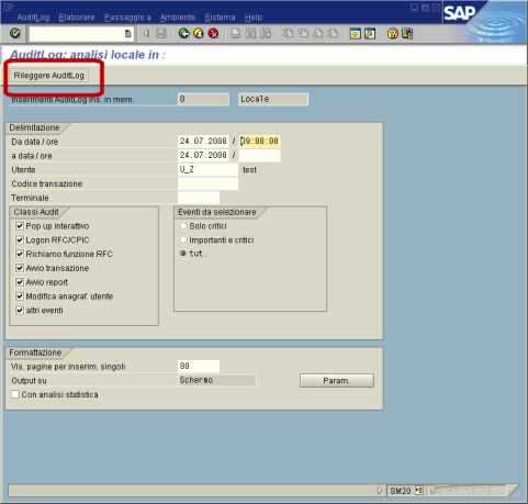 SAP Security Audit Log