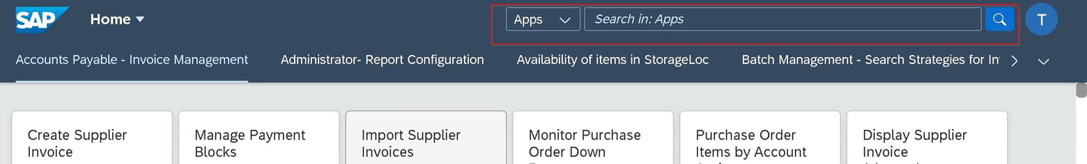 How to search for an APP in SAP FIORI?