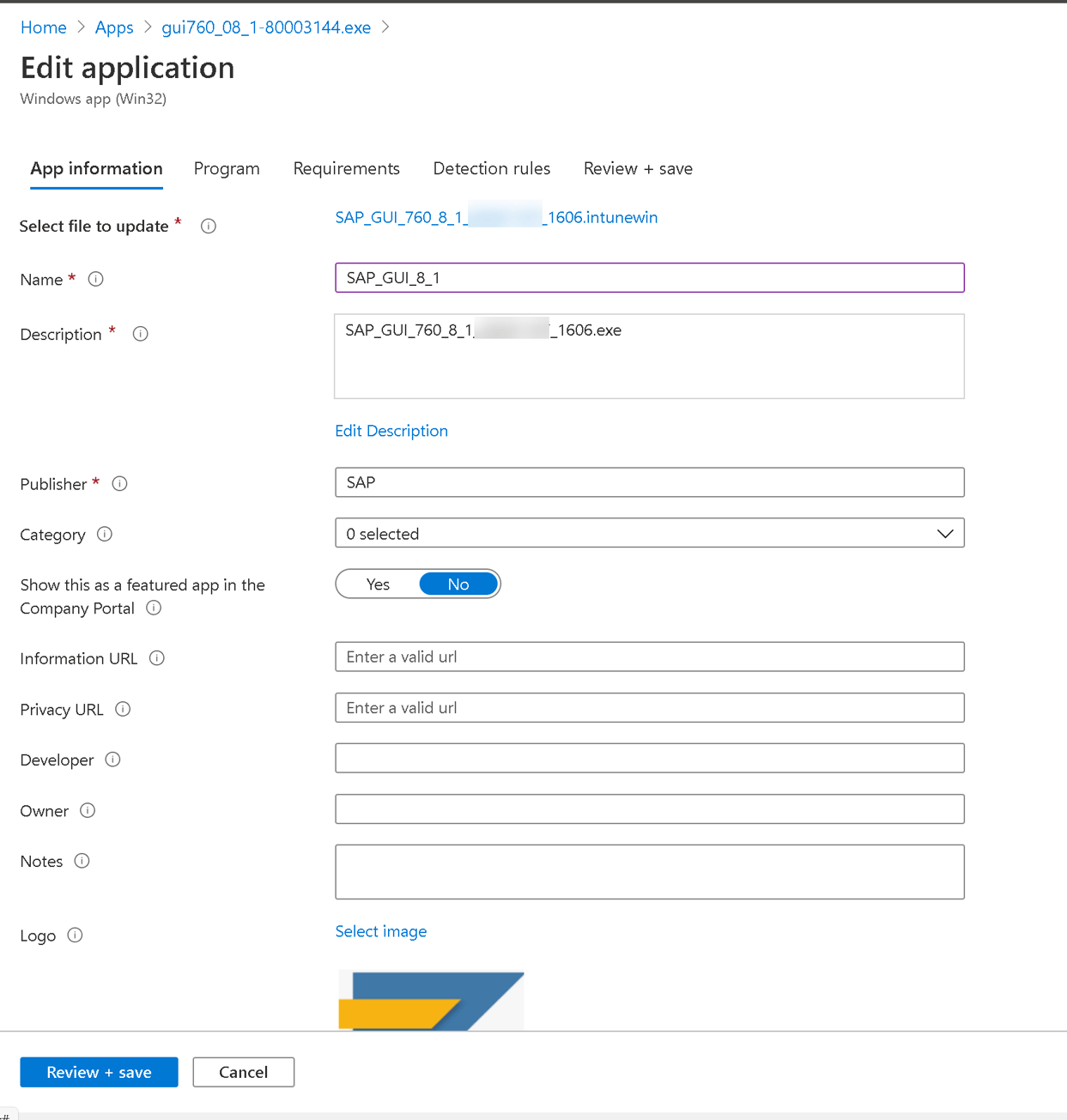 SAP GUI e Microsoft Intune