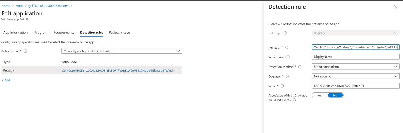 SAP GUI e Microsoft Intune