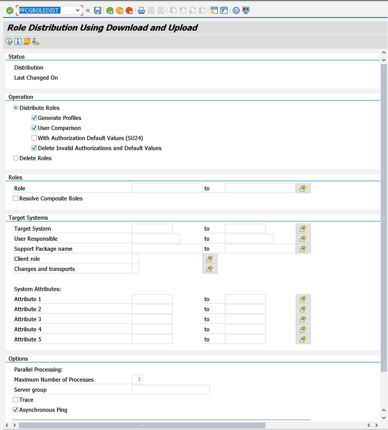 Transactions for SAP Roles (and Security Manager)