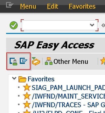 Menù utente SAP