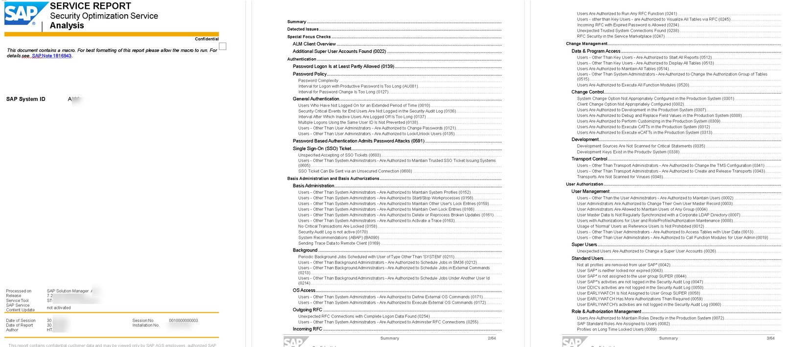 SAP Security Optimization Service (SOS)