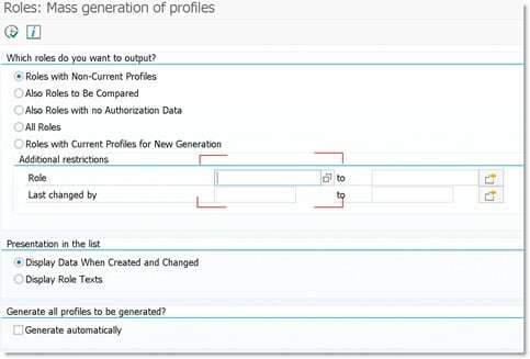Transactions for SAP Roles (and Security Manager)